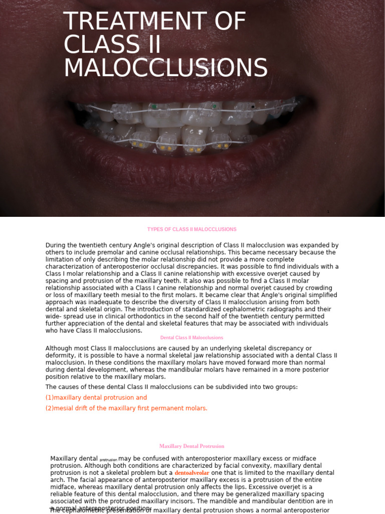 (PPT 5) Treatment of Class II Malocclusions | PDF | Orthodontics ...