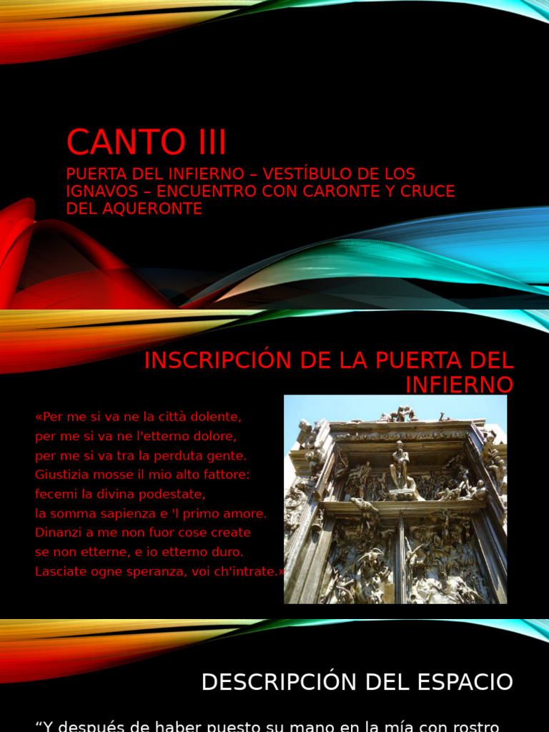 Canto Iii | PDF | Infierno (Dante) | Creencia religiosa y doctrina