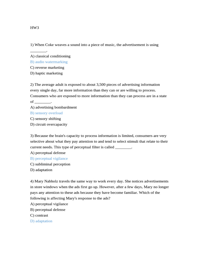 Consumer Behavior Homework | PDF