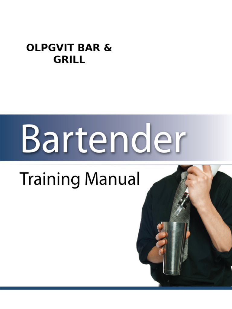 Bartender Training Manual | PDF | Bartender | Alcoholic Beverages