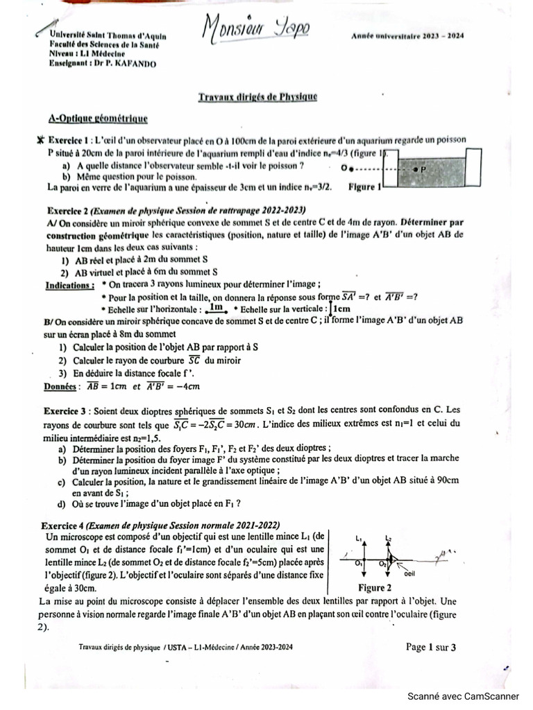 TD Physique (Yapo) | PDF