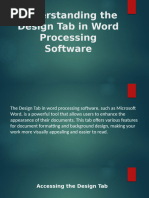 MS Word Design Tab Guide | PDF | Microsoft Word | Typefaces