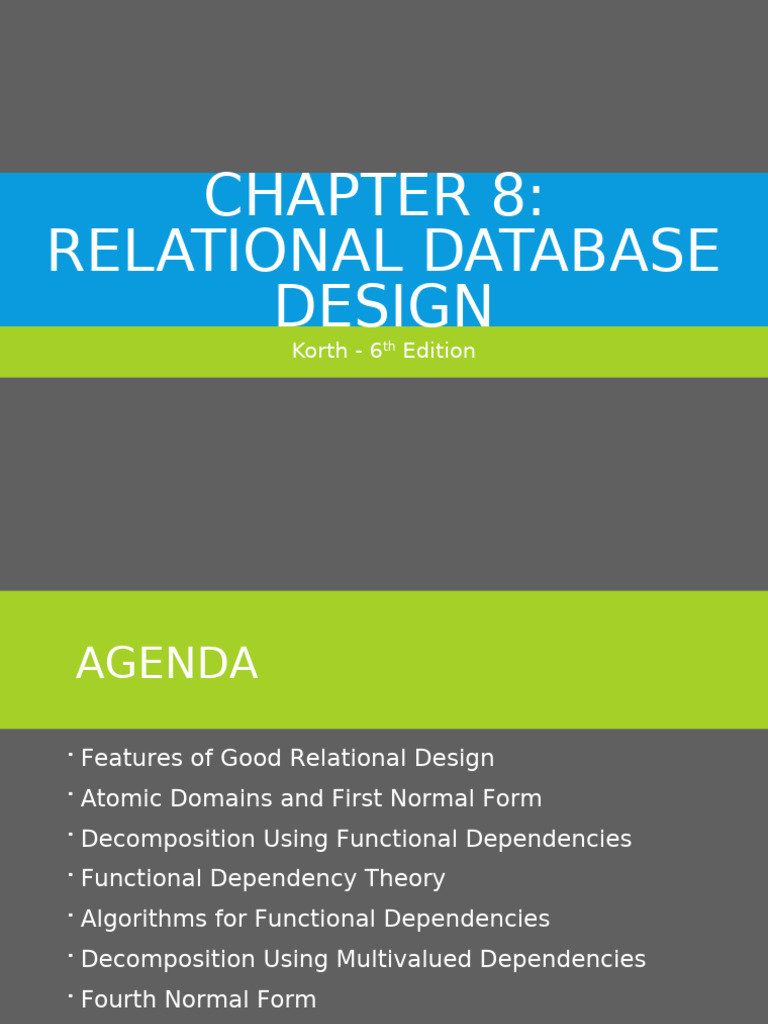 Chapter 8 - Relational Database Design | PDF | Relational Model | Data