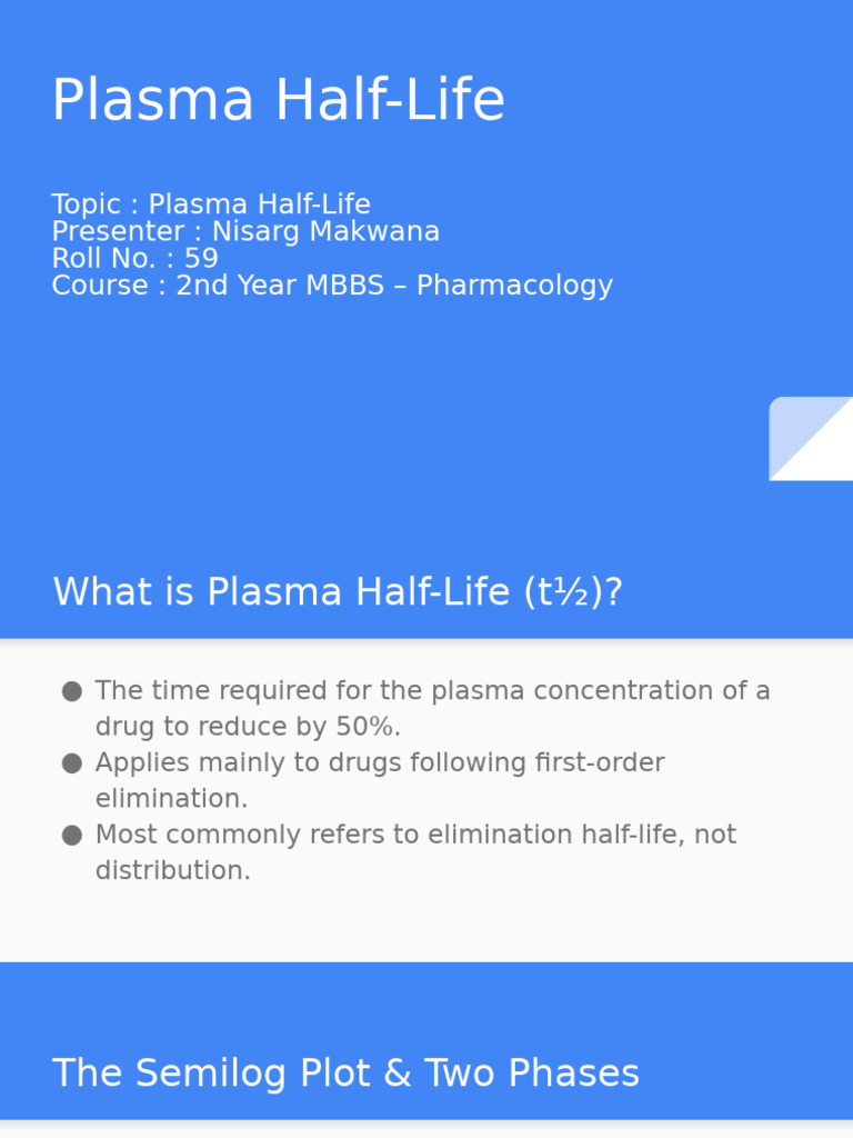 Plasma Half Life | PDF