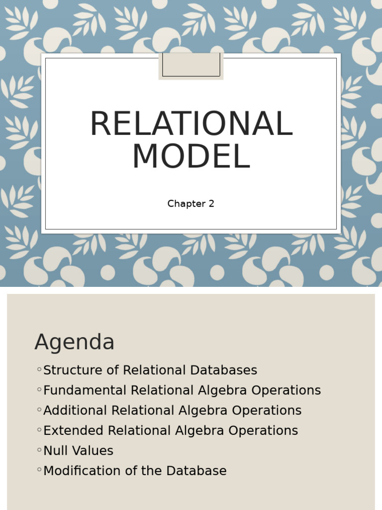 Chapter 2 - Relational Model | PDF | Relational Model | Data Management