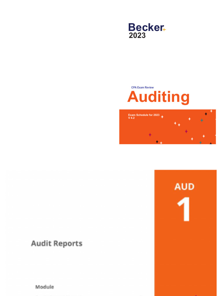 Becker CPA Audit Review 2023 | PDF