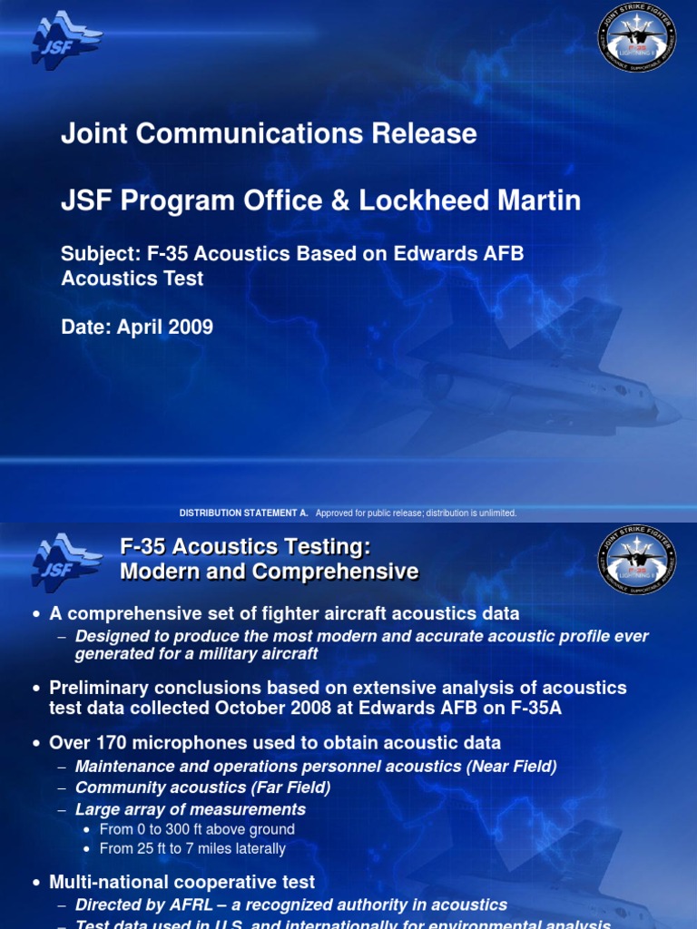 Joint Communications Release JSF Program Office & Lockheed Martin | PDF ...