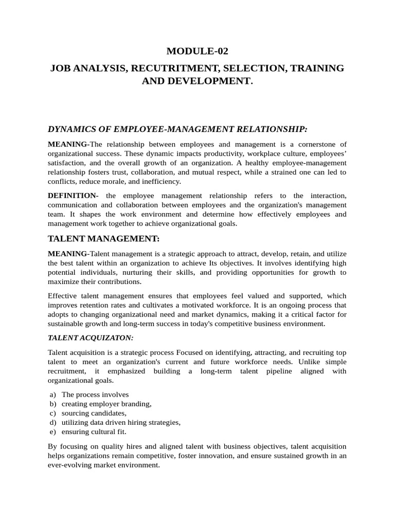 Module.2 - Job Analysis and Recruitment | PDF | Recruitment | Mentorship