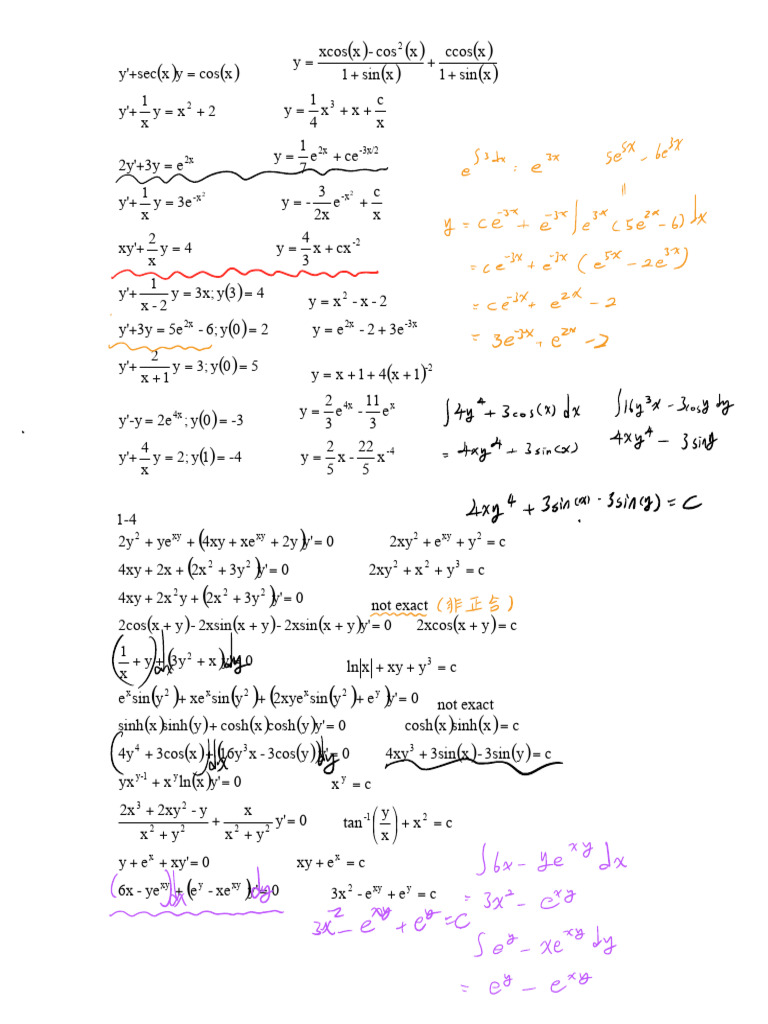 Differential Equations Solutions Guide | PDF | Complex Analysis ...