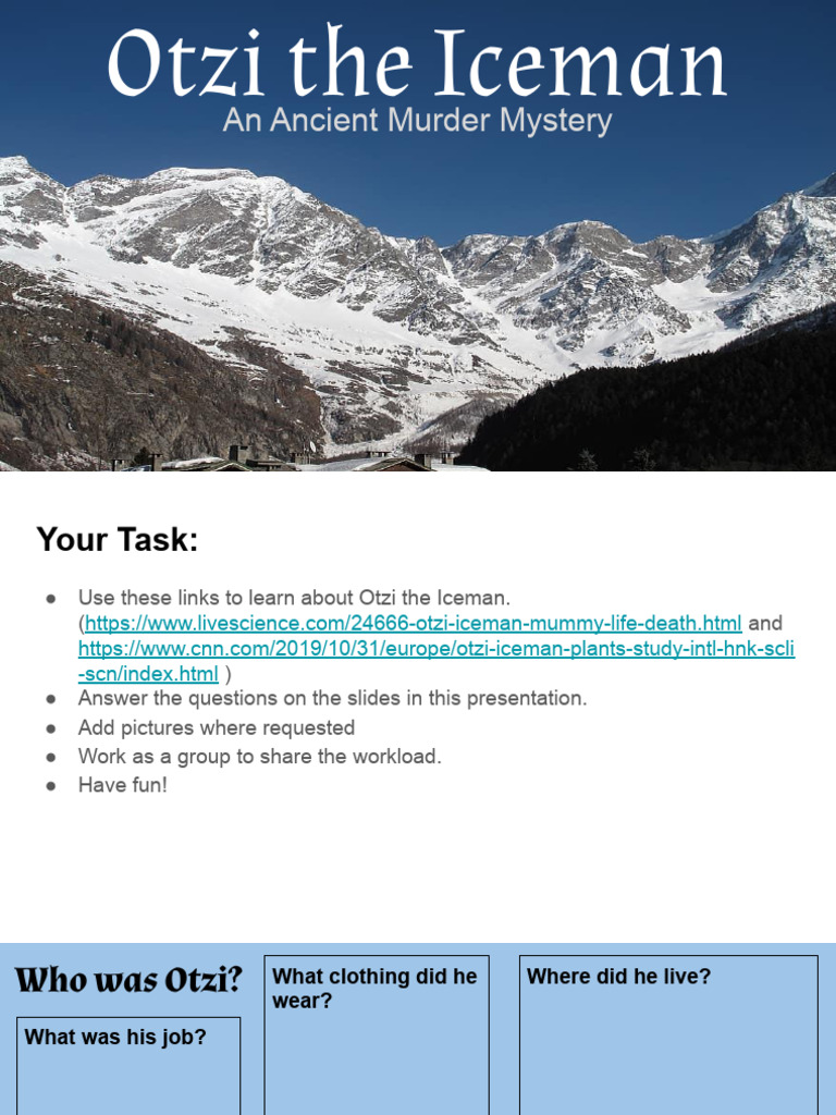 Otzi The Iceman Webquest | PDF