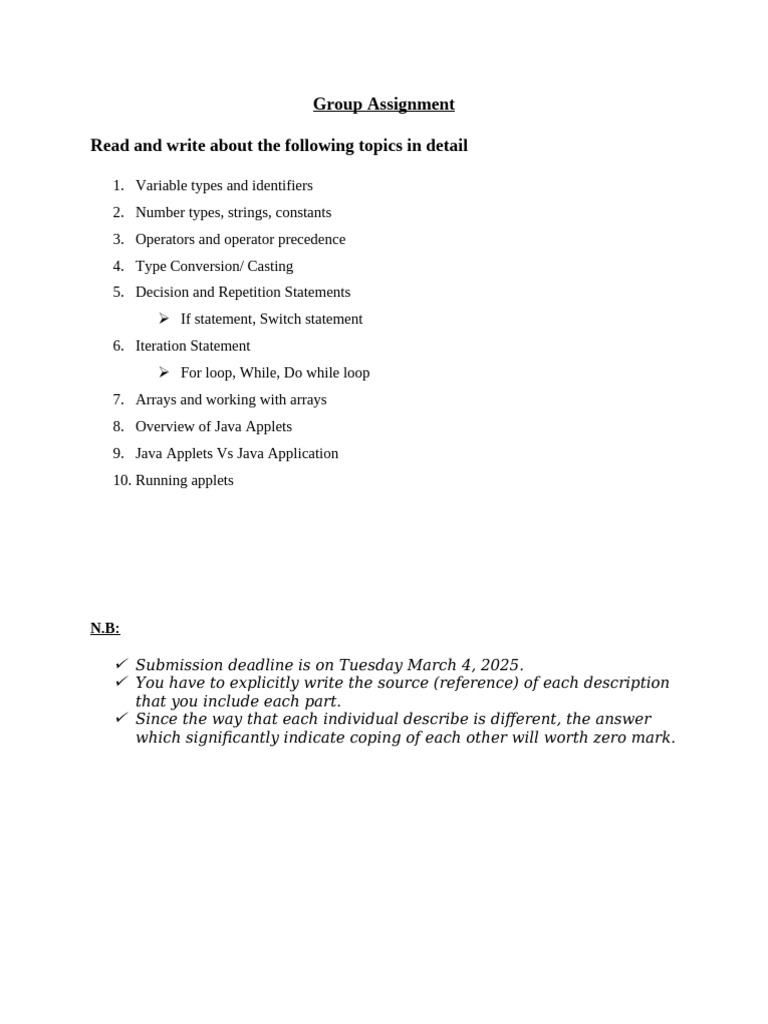 OOP Group Assignment 2025 | PDF