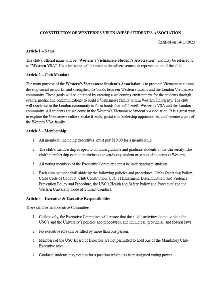 Clubs Constitution Guideline (1) | PDF | Ratification | Constitutional ...