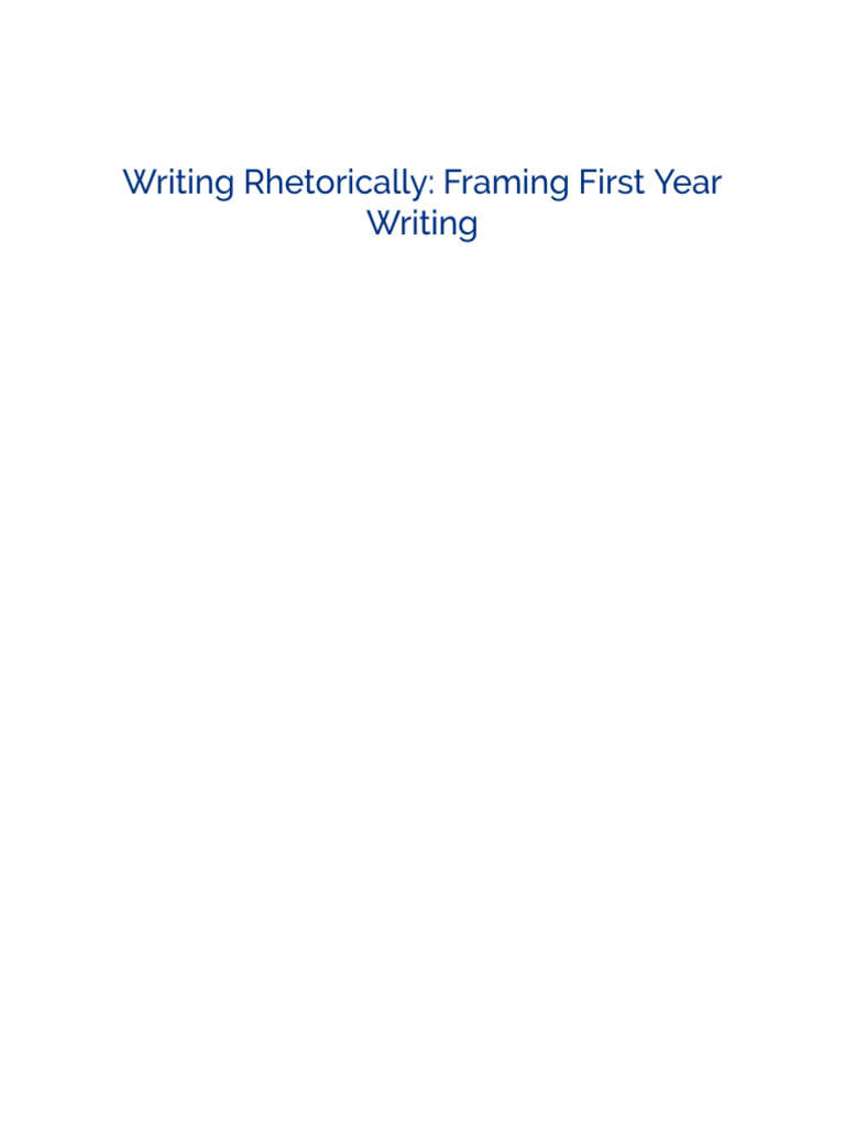Framing First-Year Writing Essentials | PDF | Essays | Narration