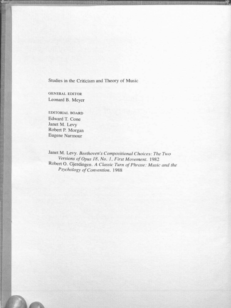 Gjerdingen - A Classic Turn of Phrase | PDF