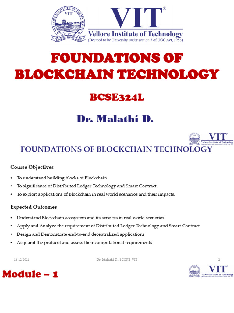 BlockchainTechnology Module 1 | PDF | Cryptocurrency | Distributed Computing