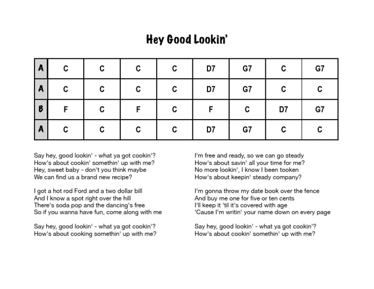 Hey Good Lookin' Chart | PDF