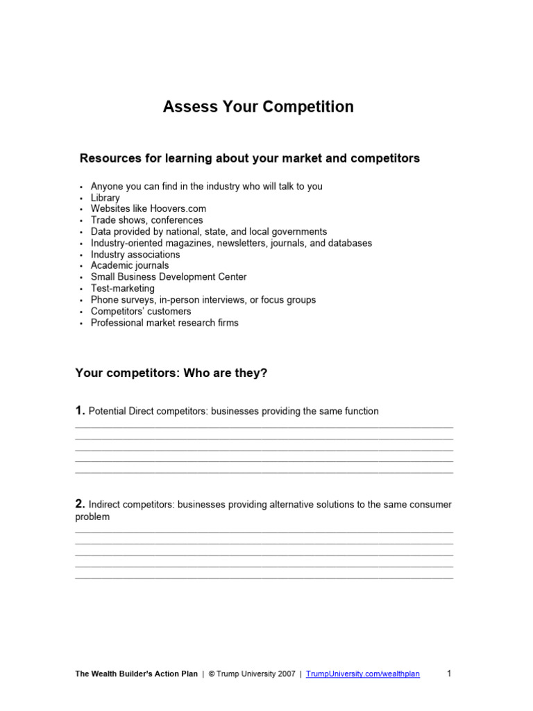 Assessing Competition in Marketing | PDF | Swot Analysis | Market ...