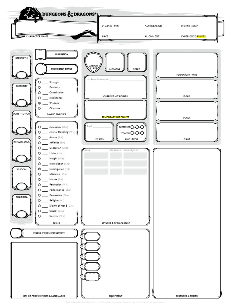Character Sheet - Form Fillable | PDF | Entertainment | Storytelling