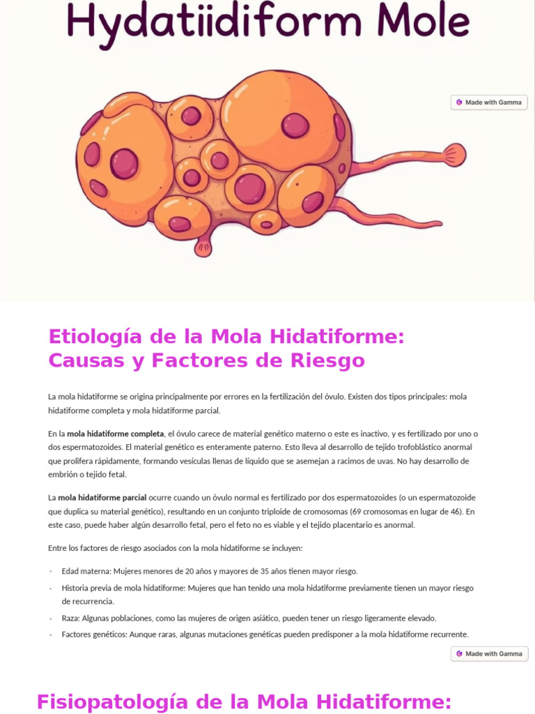 Mola Hidatiforme Definicion Etiologia Fisiopatologia Diagnostico ...