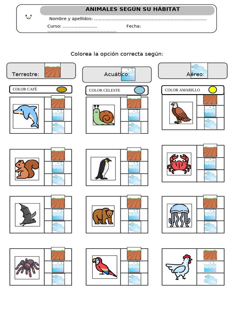 Animales Segun Su Habitat | PDF
