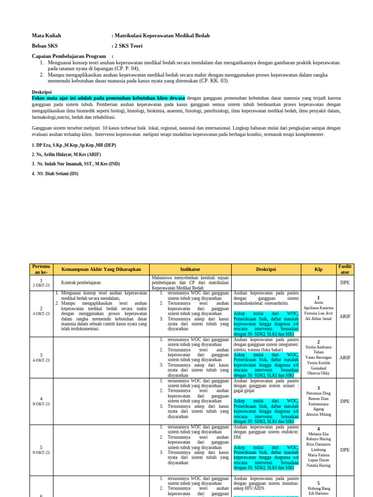 RPS MATRIX KMB 2023 | PDF
