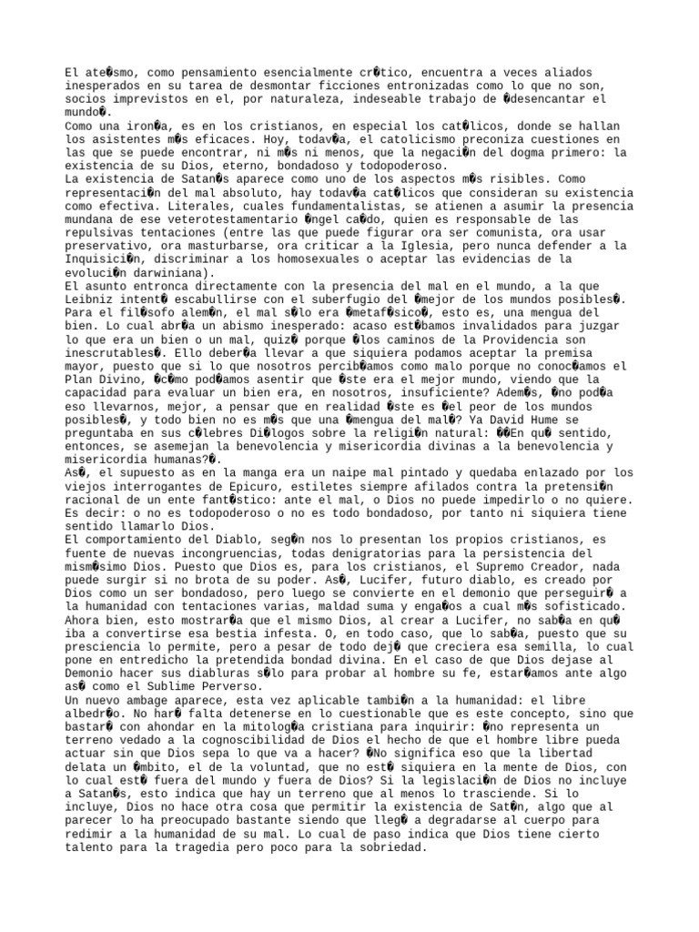 El dilema del Diablo en el catolicismo | PDF | Mal | Dios
