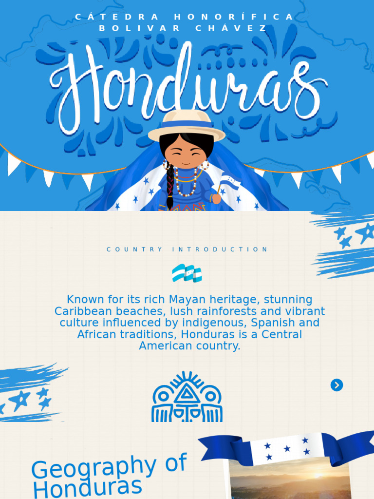 Honduras Introduction Presentation in Blue and White Informative Style ...