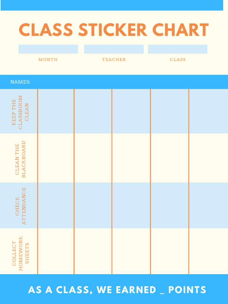 Class Sticker Chart Points Tracker | PDF