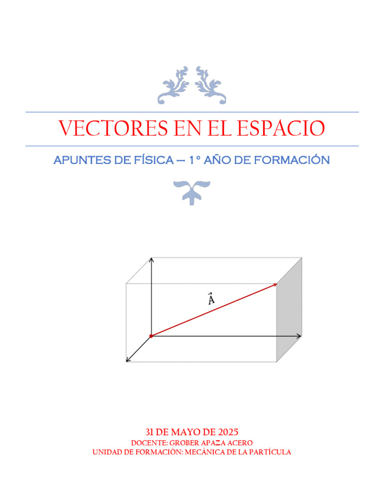 Vectores en 3d | PDF | Vector Euclidiano | Sistema coordinado