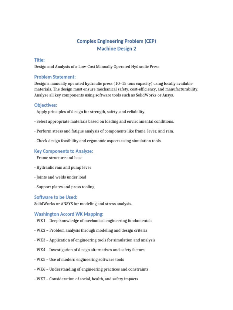 CEP Machine Design 2 | PDF