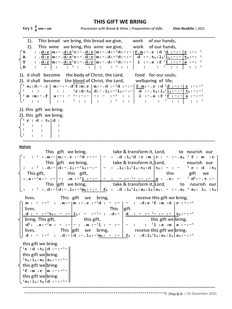 This Gift We Bring: Offertory Hymn | PDF | Catholic Liturgy | Sacraments