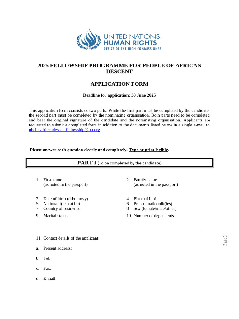 2025 Fppad Application Form | PDF