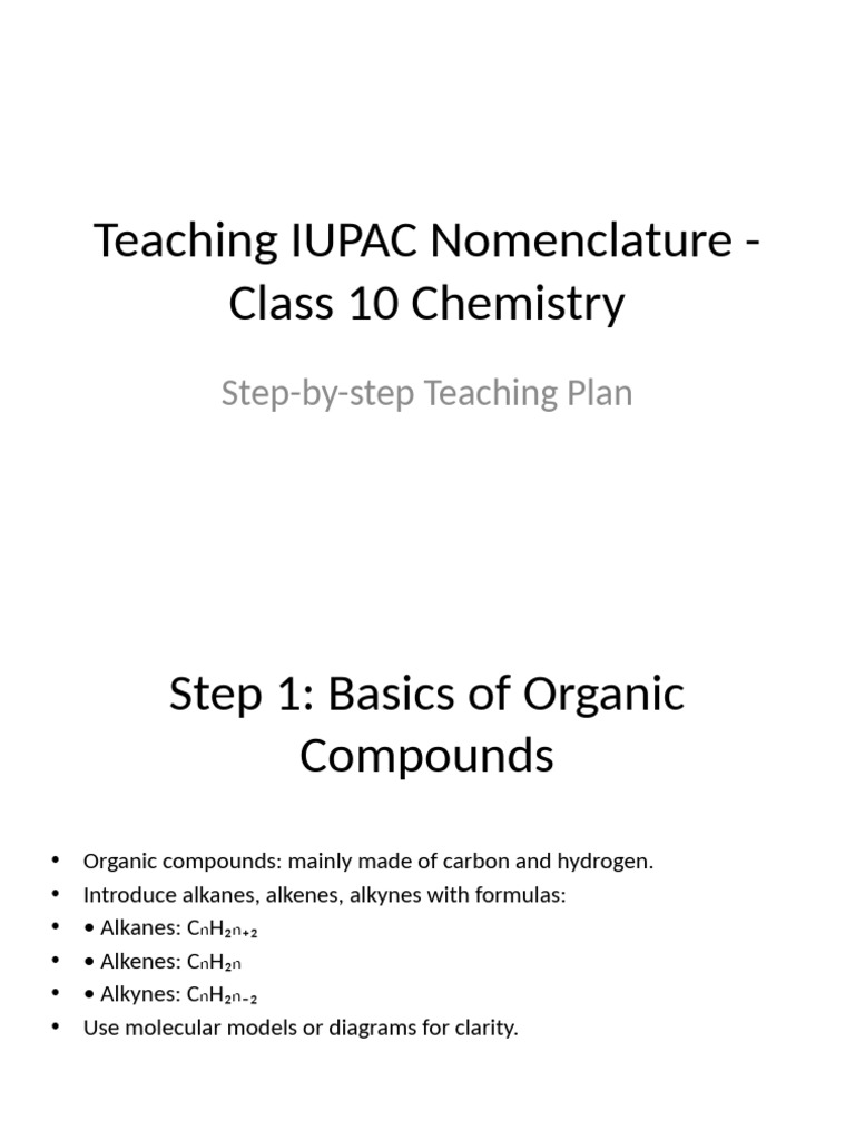 IUPAC Nomenclature Guide for Class 10 | PDF | Functional Group ...