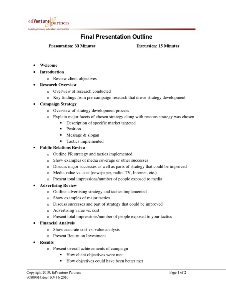 Internship Final Presentation Outline-2 | PDF