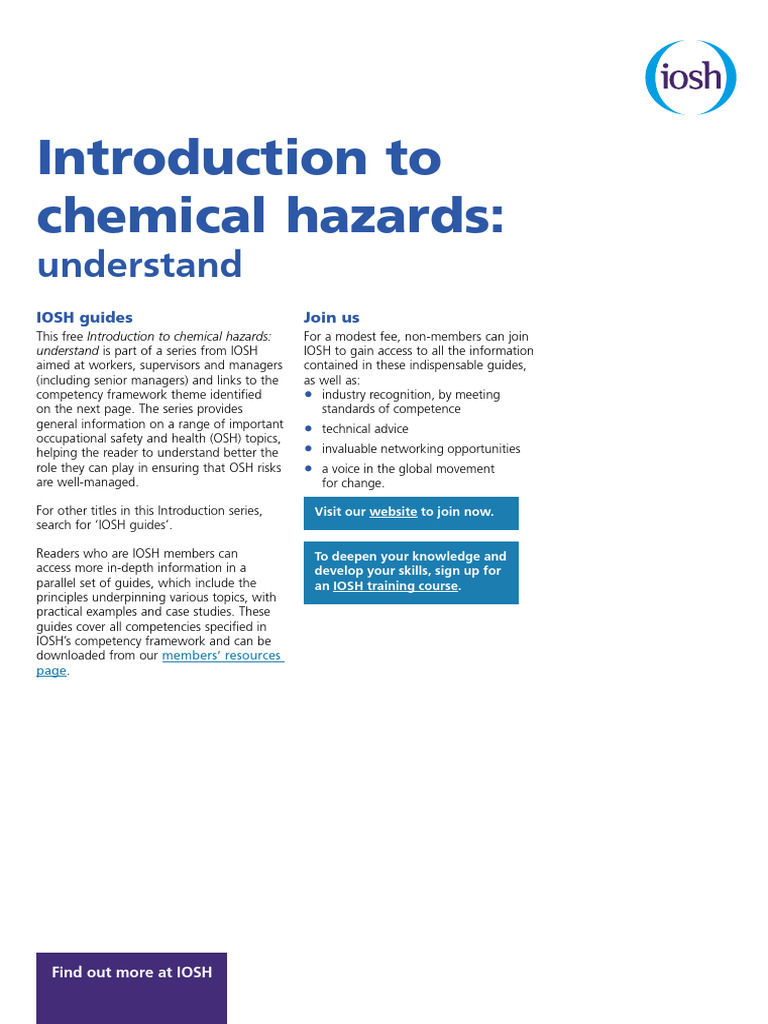 Understanding Chemical Hazards Guide | PDF | Occupational Safety And ...