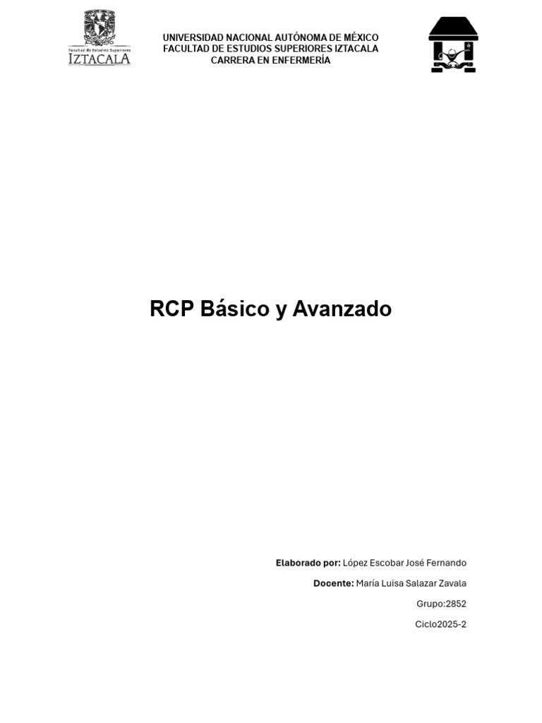 RCP Básico y Avanzado | PDF | Reanimación cardiopulmonar | Paro cardíaco