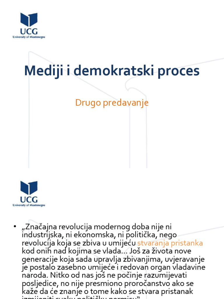 Mediji I Demokratski Proces | PDF