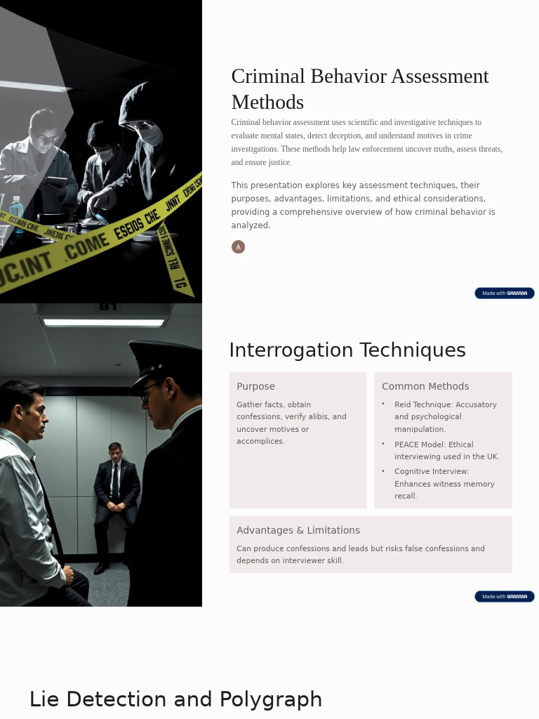 Criminal Behavior Assessment Methods | PDF | Psychology | Behavioural ...