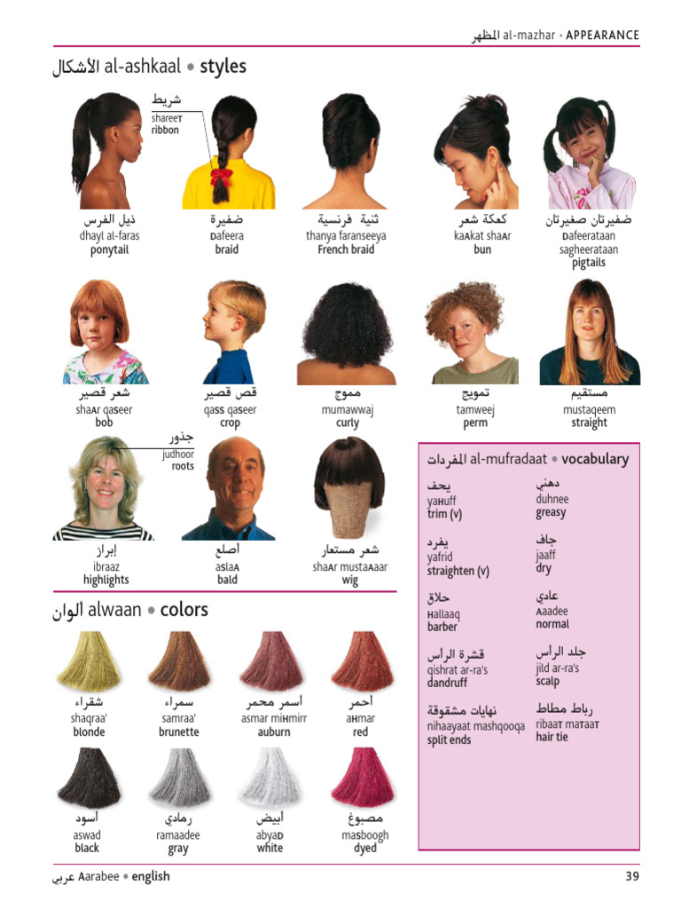 Arabic-English Visual Bilingual Dictionary 41 | PDF | Hairstyle | Human ...