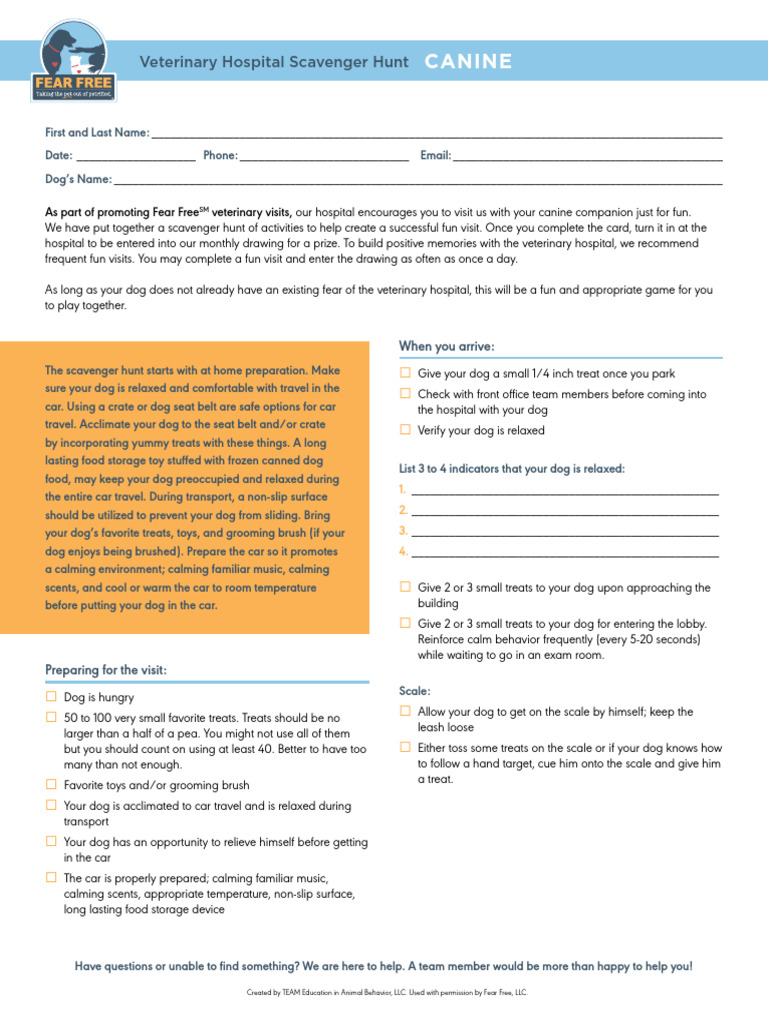 4.4.2 Veterinary Hospital Scavenger Hunt Canine | PDF | Dogs | Animals ...