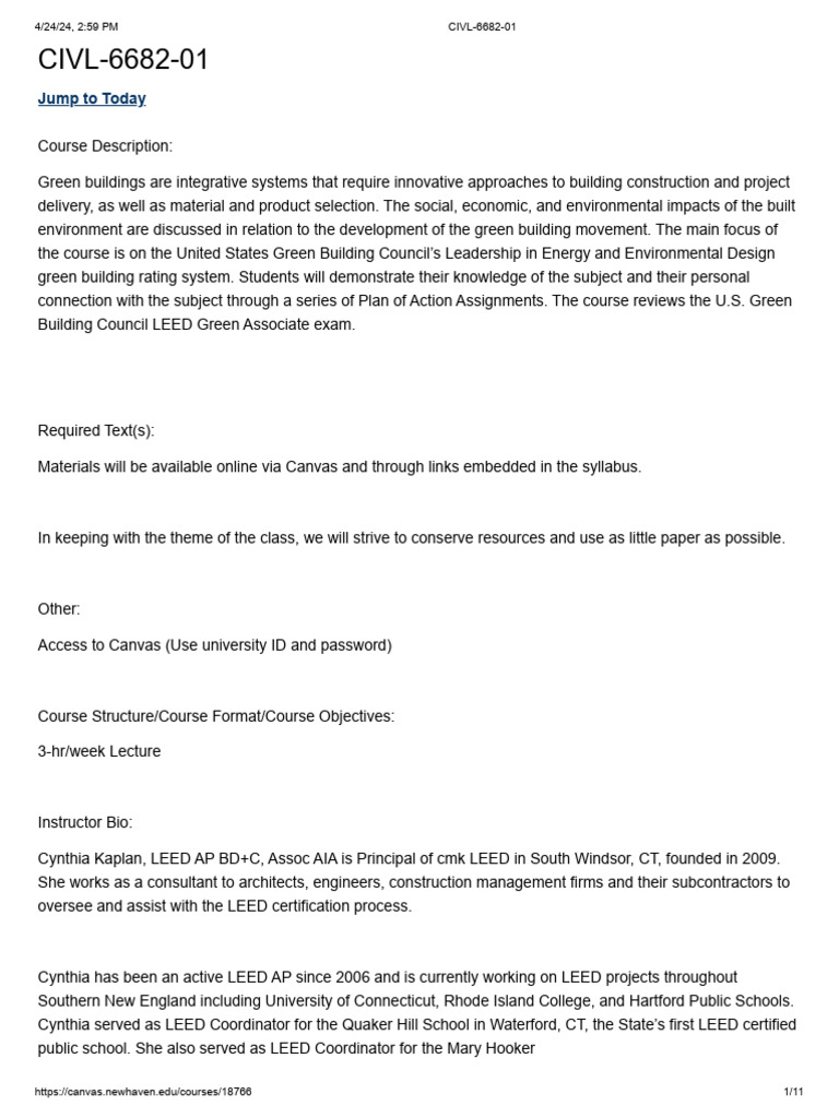 CIVL-6682-01 - Green Building Design and Materials | PDF