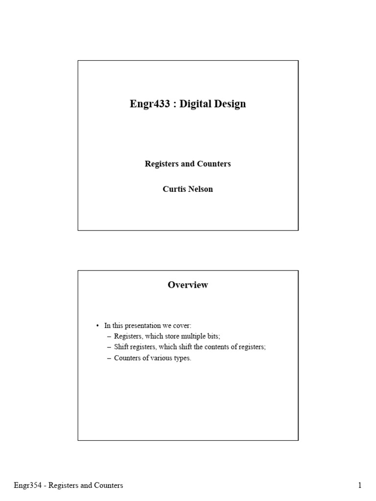Registers and Counters Overview | PDF | Electronic Engineering ...