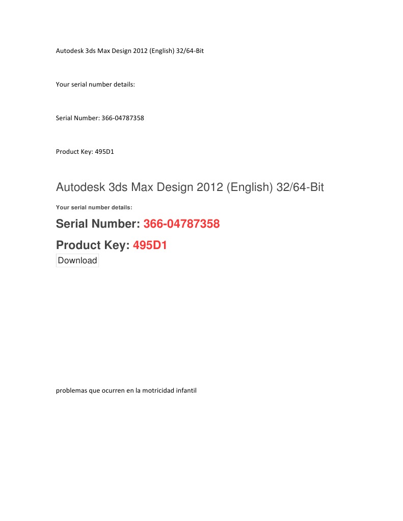 3ds Max Design 2012 Serial Number | PDF | Art | Computers