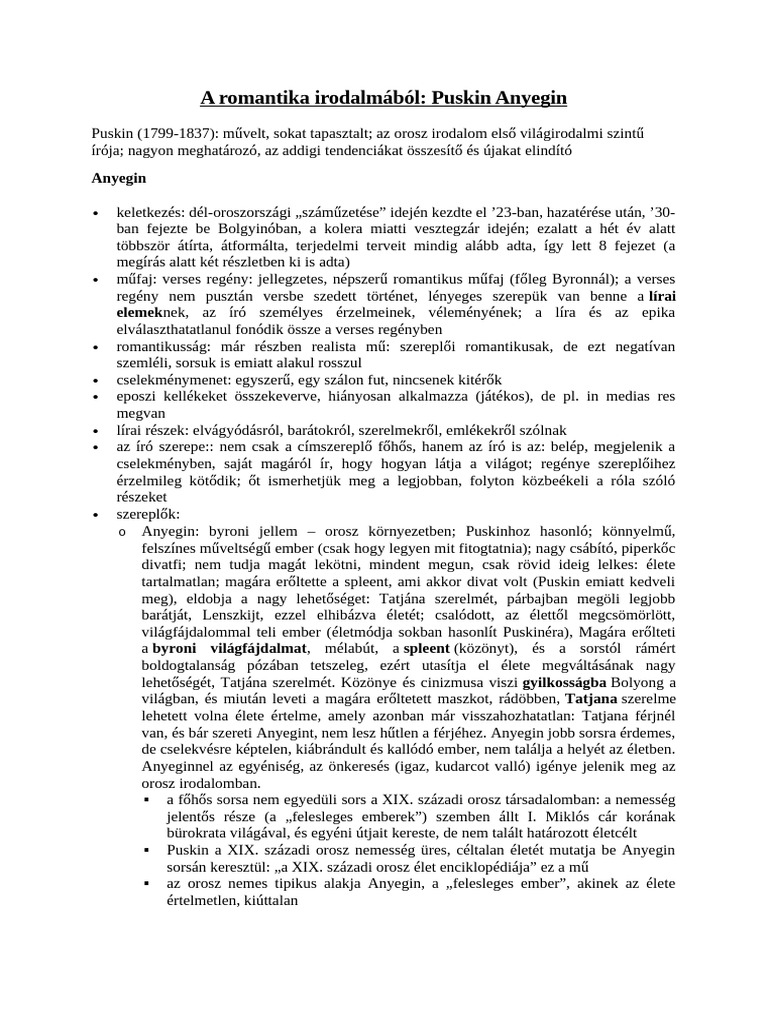 Puskin Anyegin | PDF