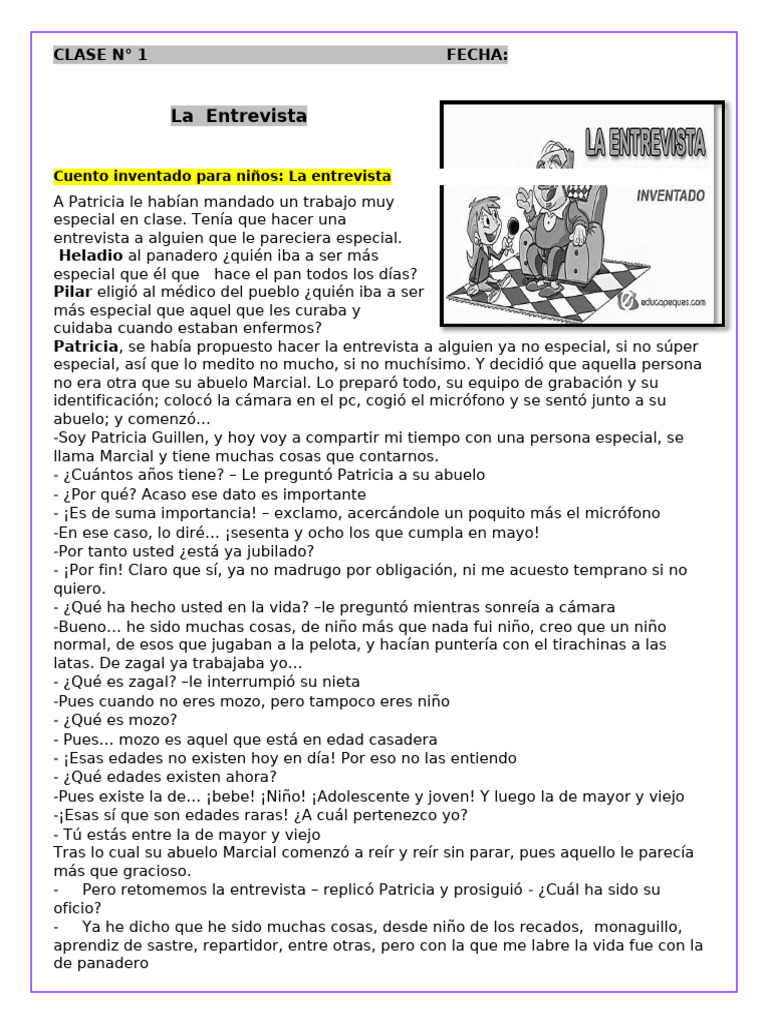 Sec. Didact. 4° Grado - La Entrevista | PDF