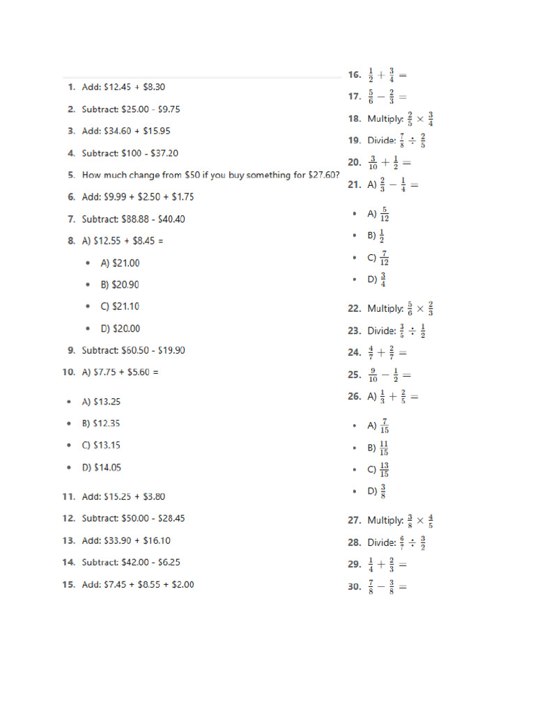 Mixed of 5 TH Grade Topics | PDF