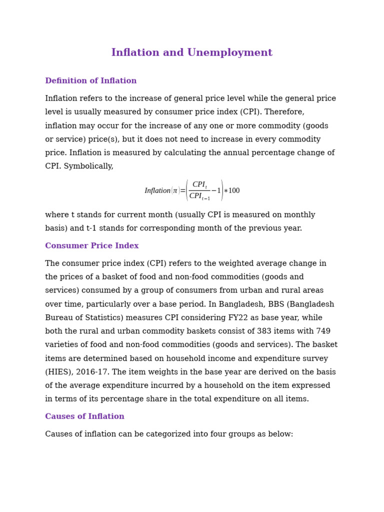 Lecture - Inflation and Unemployment | PDF | Inflation | Unemployment