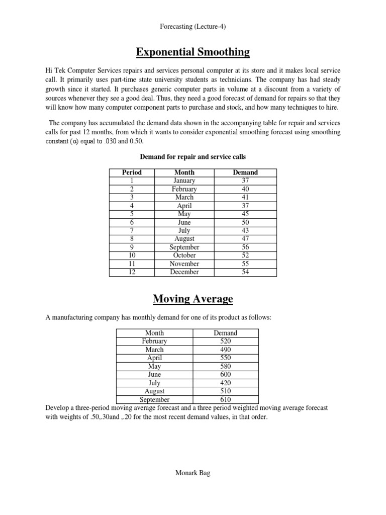 Oscm (Forecasting II) | PDF | Moving Average | Forecasting