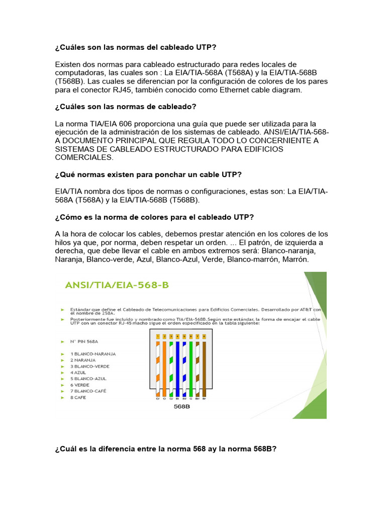 Normas Del Cableado Utp | PDF