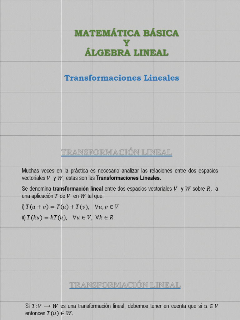 10 - Transformaciones Lineales | PDF | Mapa lineal | Álgebra